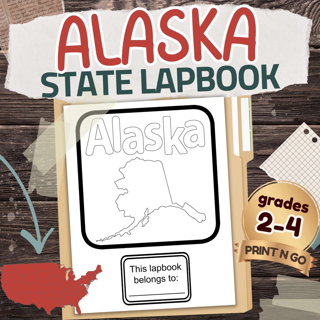 Alaska State Lapbook: Printable Geography and History Notebook Pages ...