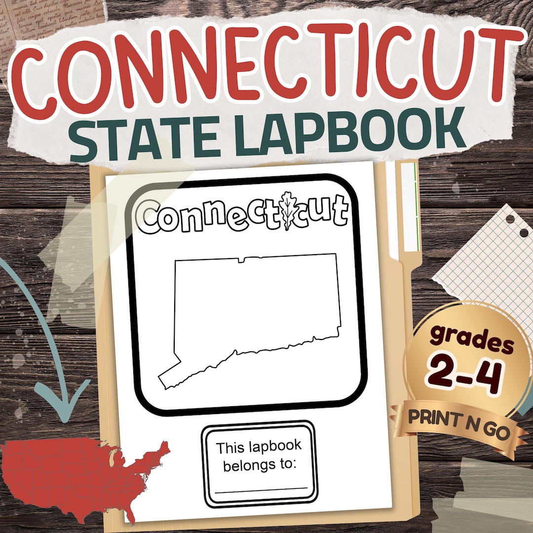 Connecticut State Lapbook: Printable Geography and History Notebook ...