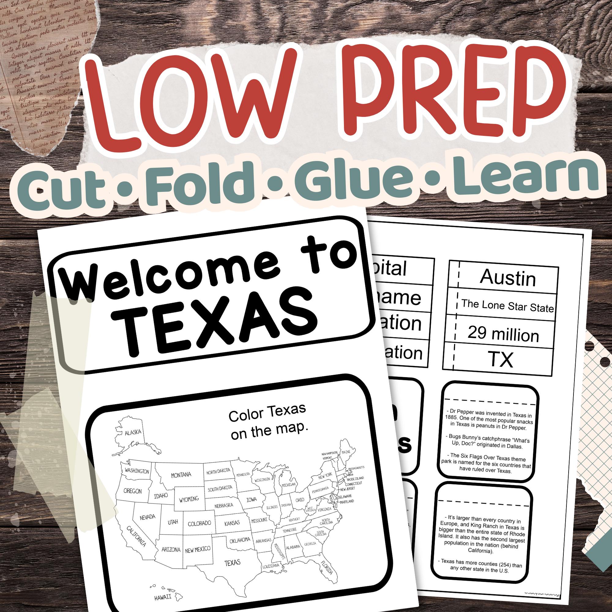 Texas State Lapbook: Printable Geography and History Notebook Pages ...
