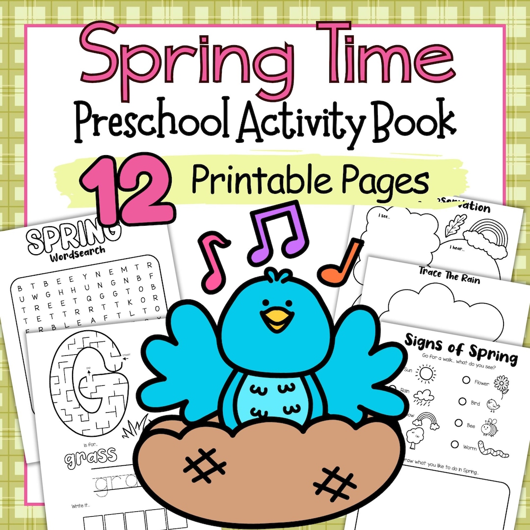 Spring Activity Book for Preschool | Printable Nature Learning Book ...