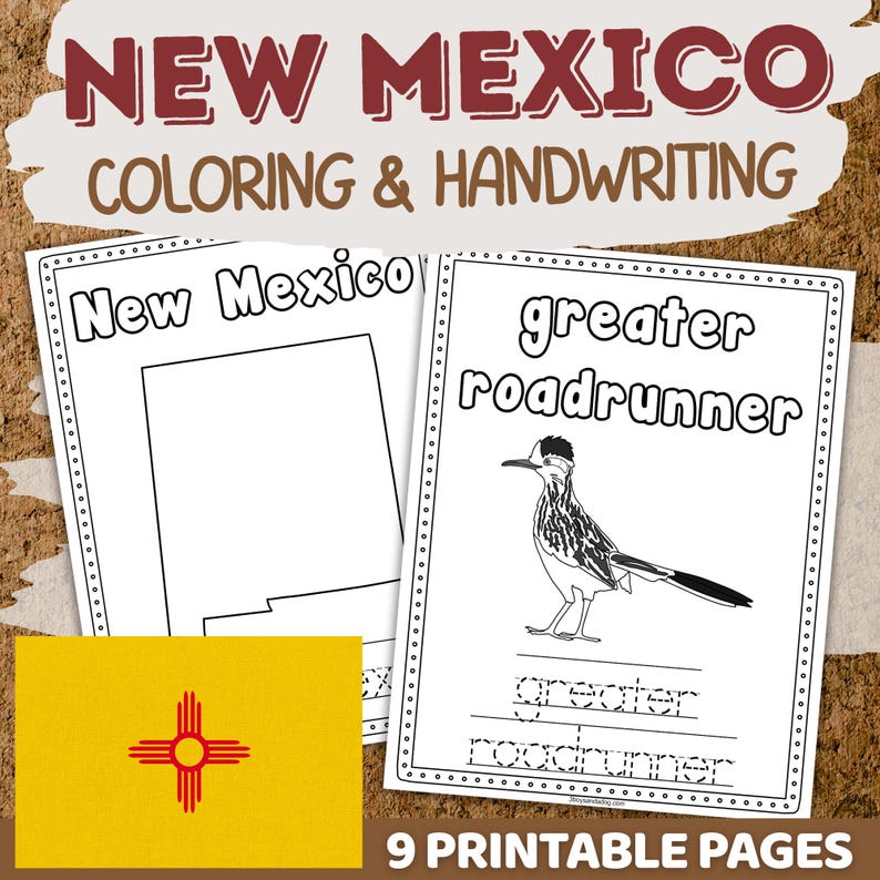New Mexico Preschool Worksheets | State Symbols Prek Kindergarten ...