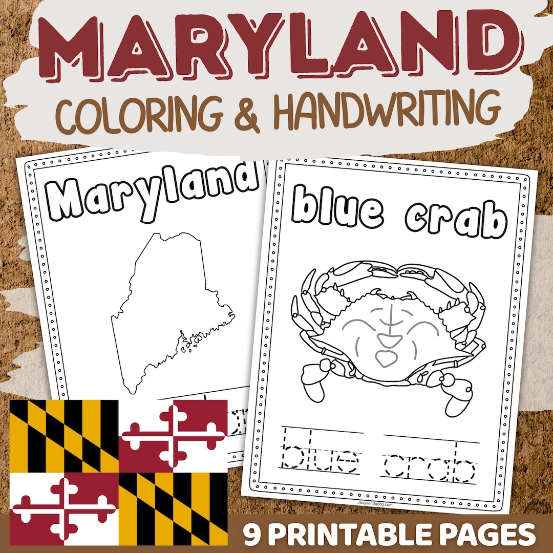 Maryland Preschool Worksheets | State Symbols Prek Kindergarten Social ...