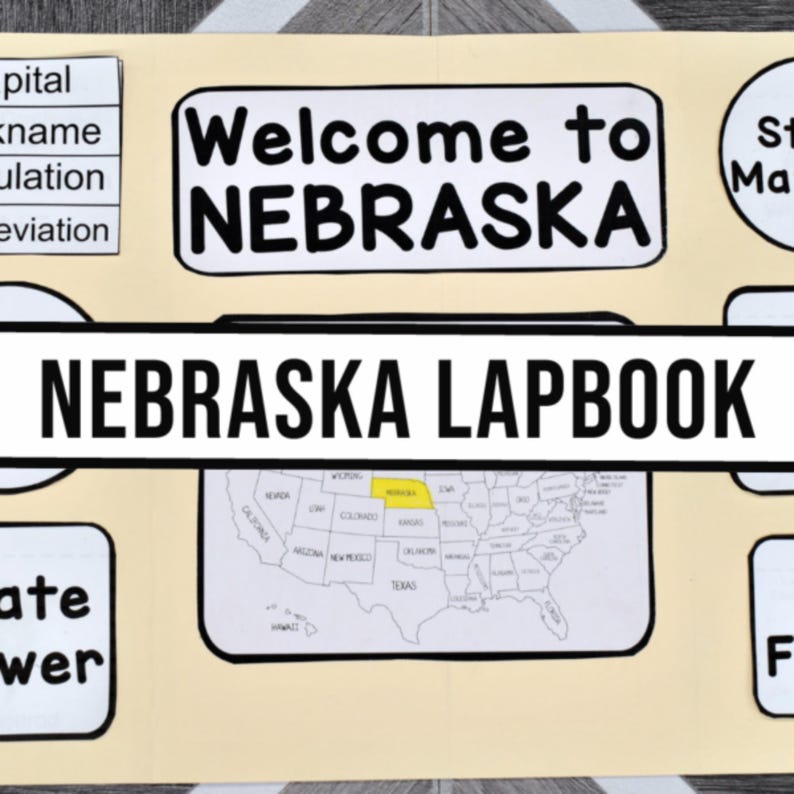Nebraska State Lapbook: Printable Geography and History Notebook Pages ...