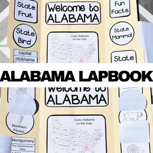 Alabama State Lapbook: Printable Geography and History Notebook Pages ...
