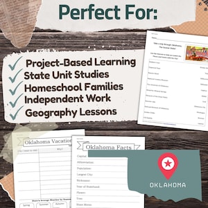 Oklahoma State Worksheet Pack: Printable Geography and History Unit ...