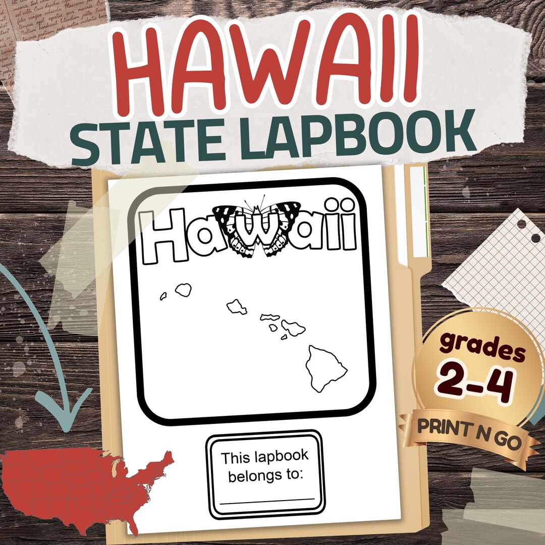 Hawaii State Lapbook: Printable Geography and History Notebook Pages ...