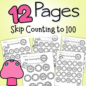 Spring Skip Counting Worksheets | Math Practice for Preschool (PDF ...