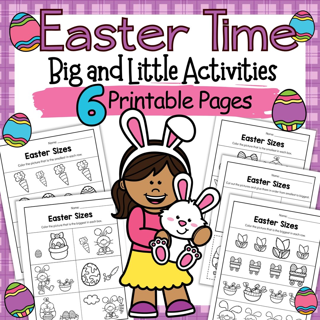 Easter Sizes Pack of Worksheets | Big and Small Math Activities for ...