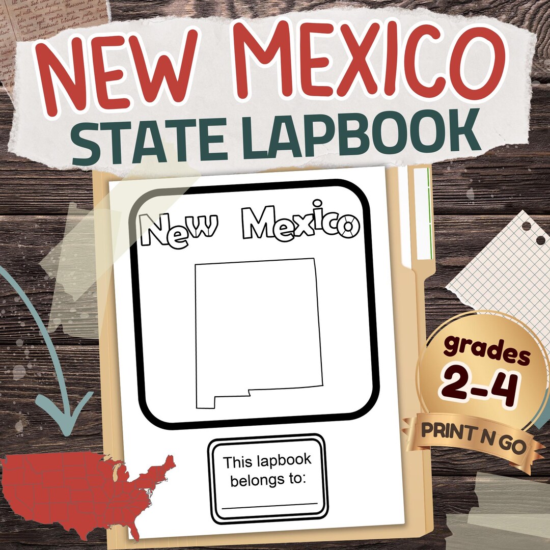 New Mexico State Lapbook: Printable Geography and History Notebook ...