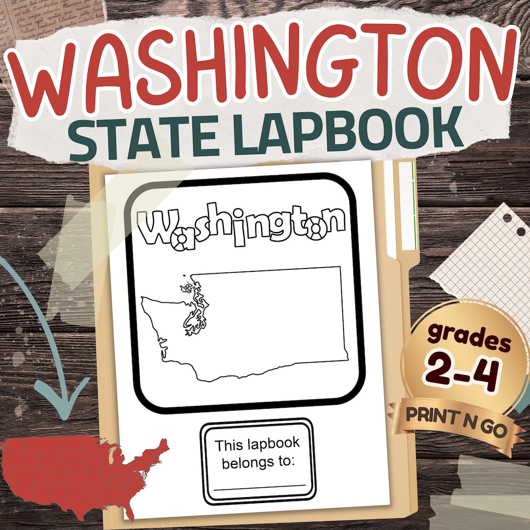 Washington State Lapbook: Printable Geography and History Notebook ...