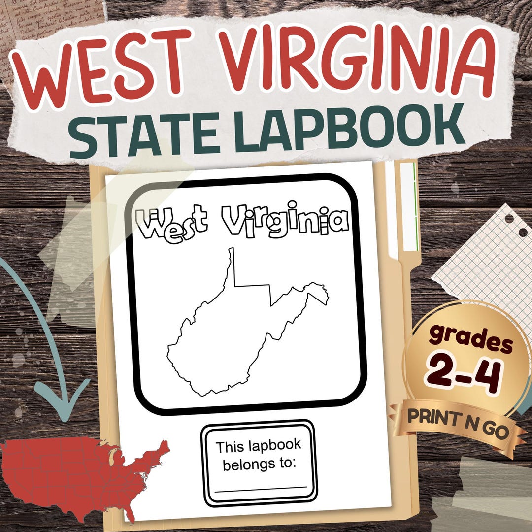West Virginia State Lapbook: Printable Geography and History Notebook ...