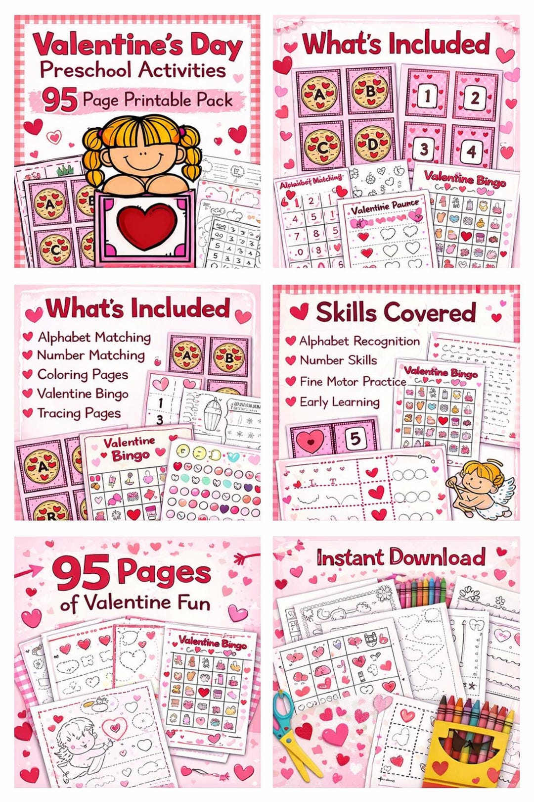 Homeschool Valentine Preschool Activities Printable Pack | 95 Page ...