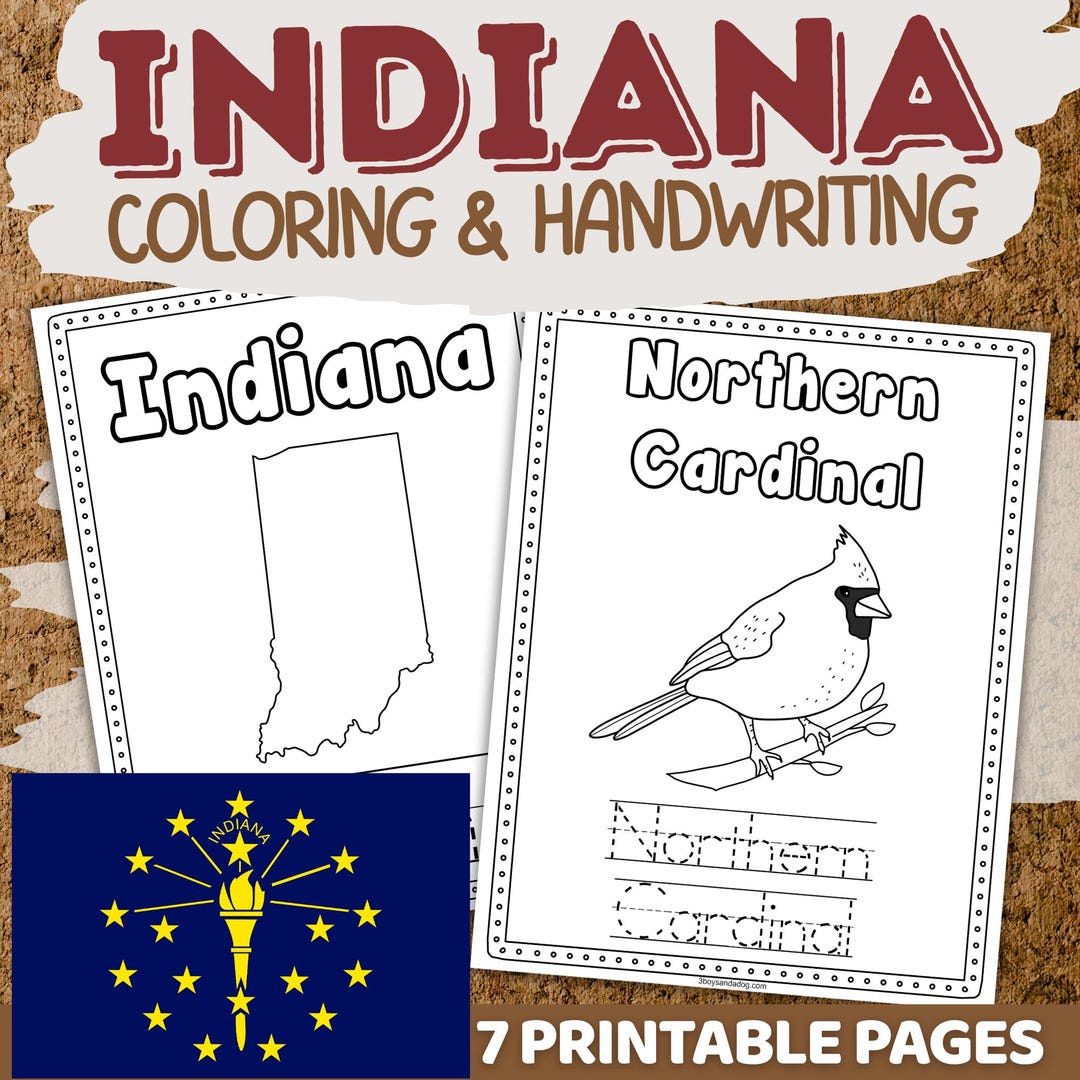 Indiana Preschool Worksheets | State Symbols Prek Kindergarten Social ...