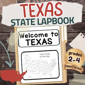 Texas State Lapbook: Printable Geography and History Notebook Pages ...