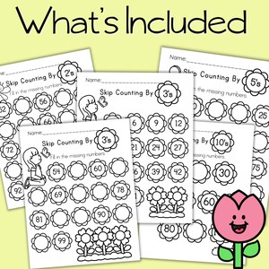 Spring Skip Counting Worksheets | Math Practice for Preschool (PDF ...