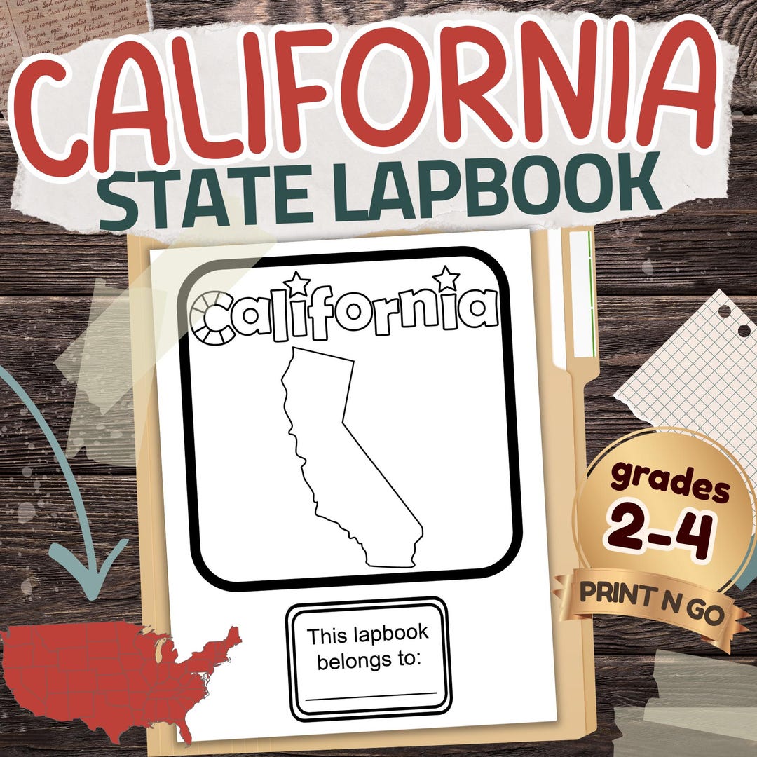 California State Lapbook: Printable Geography and History Notebook ...