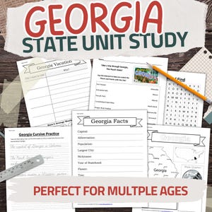 Georgia State Worksheet Pack: Printable Geography and History Unit ...