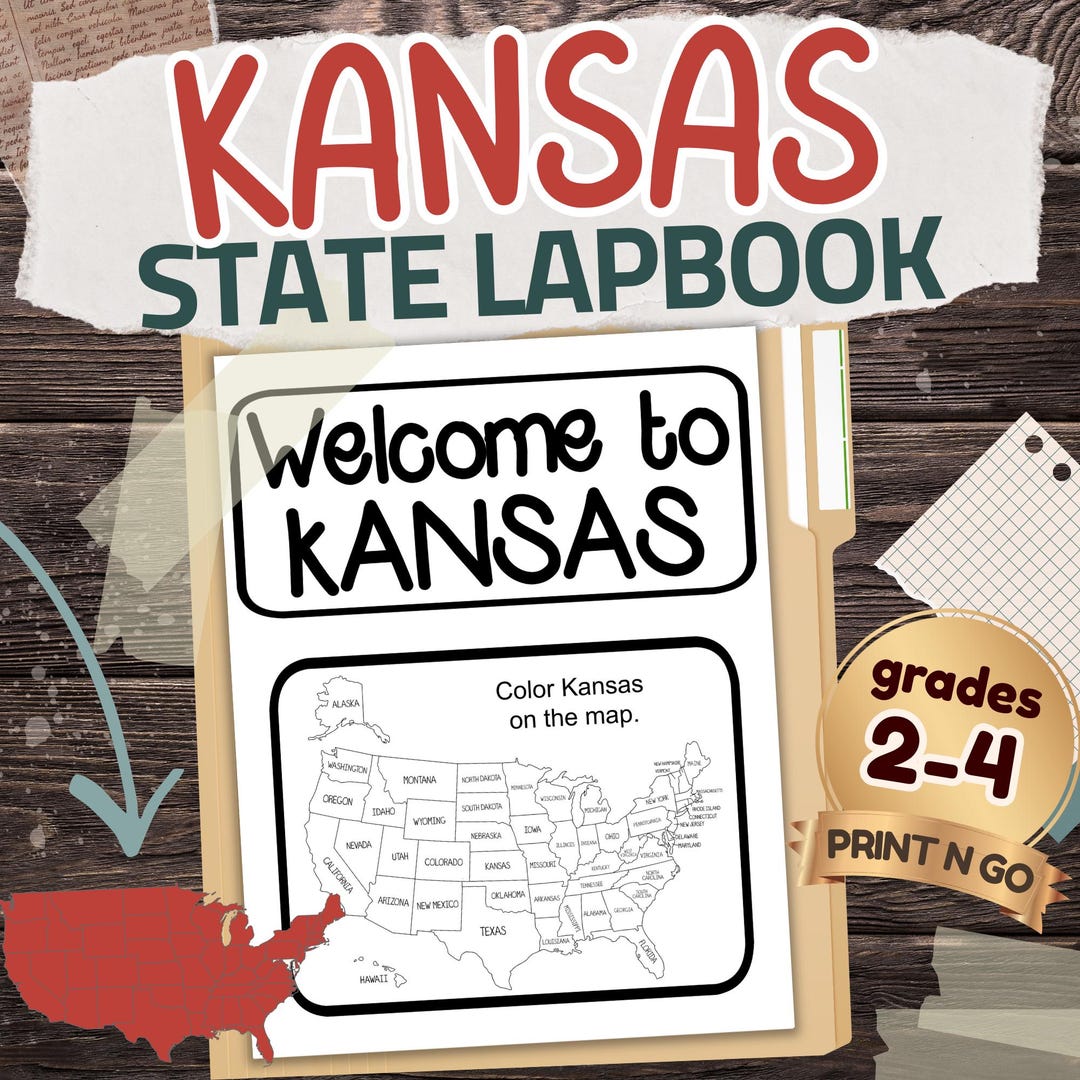 Kansas State Lapbook: Printable Geography and History Notebook Pages ...
