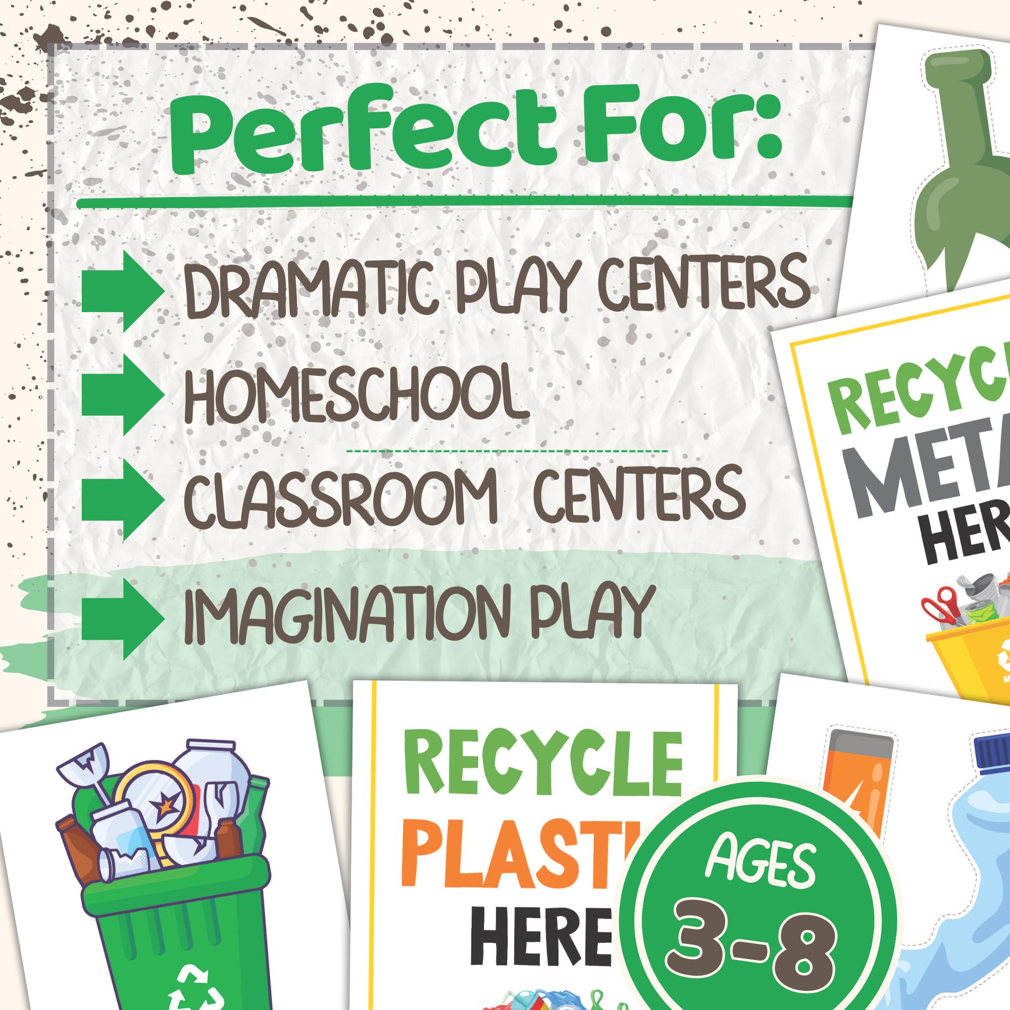 Recycling Pretend Play Set for Kids | Dramatic Play Reduce Reuse ...