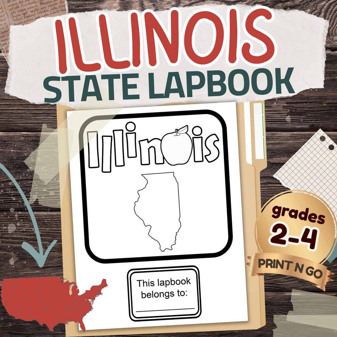 Illinois State Lapbook: Printable Geography and History Notebook Pages ...