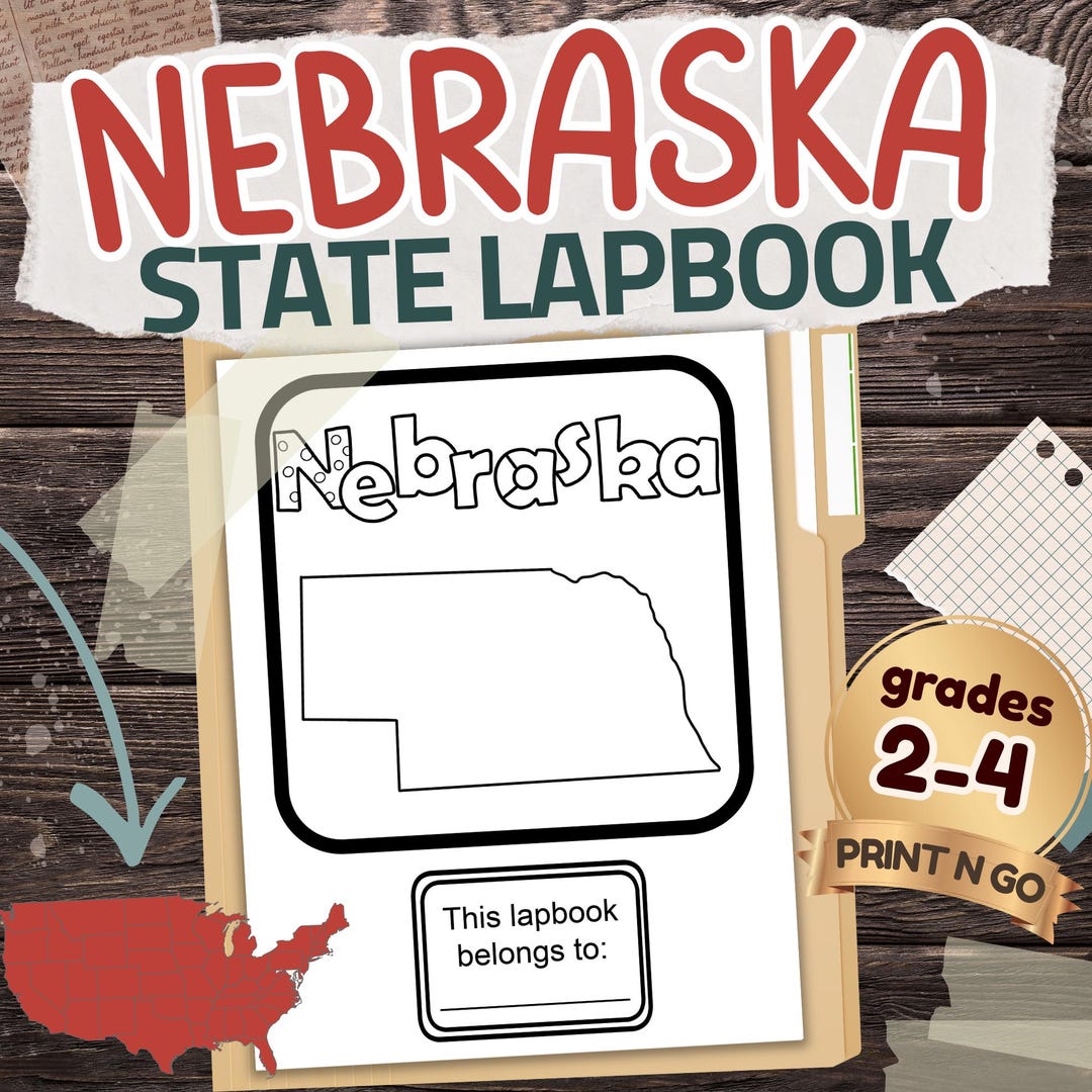 Nebraska State Lapbook: Printable Geography and History Notebook Pages ...