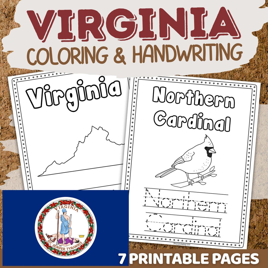 Virginia Preschool Worksheets | State Symbols Prek Kindergarten Social ...