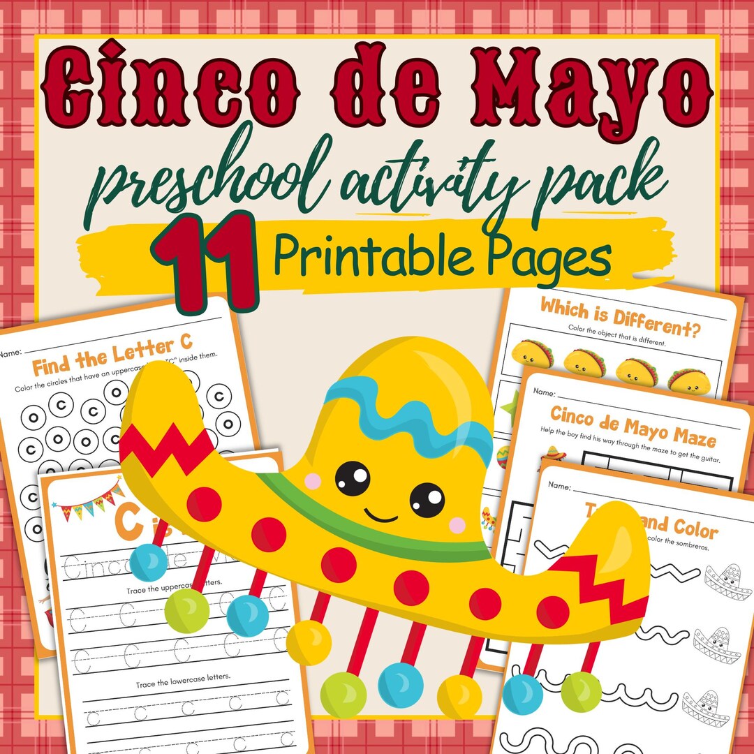 Cinco De Mayo Preschool Worksheets | Printable Activity Pack | Early ...