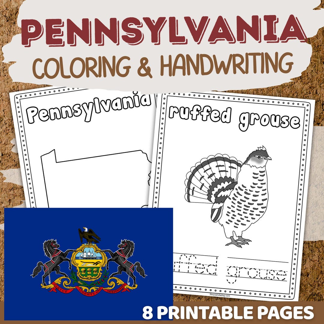 Pennsylvania Preschool Worksheets | State Symbols Prek Kindergarten ...