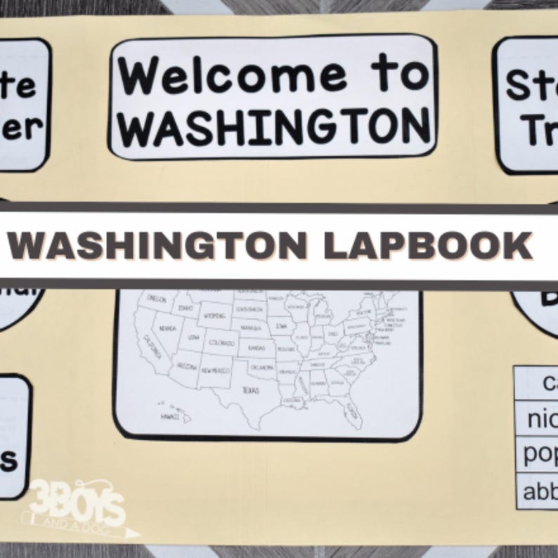 Washington State Lapbook: Printable Geography and History Notebook ...