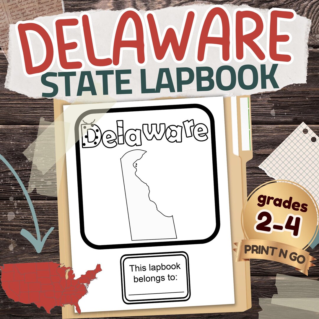 Delaware State Lapbook: Printable Geography and History Notebook Pages ...