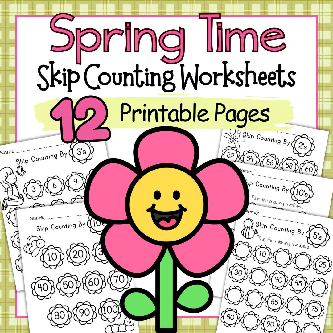 Spring Skip Counting Worksheets | Math Practice for Preschool (PDF ...