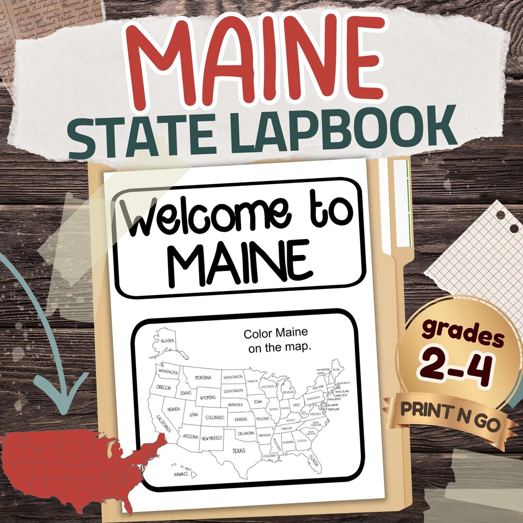 Maine State Lapbook: Printable Geography and History Notebook Pages ...
