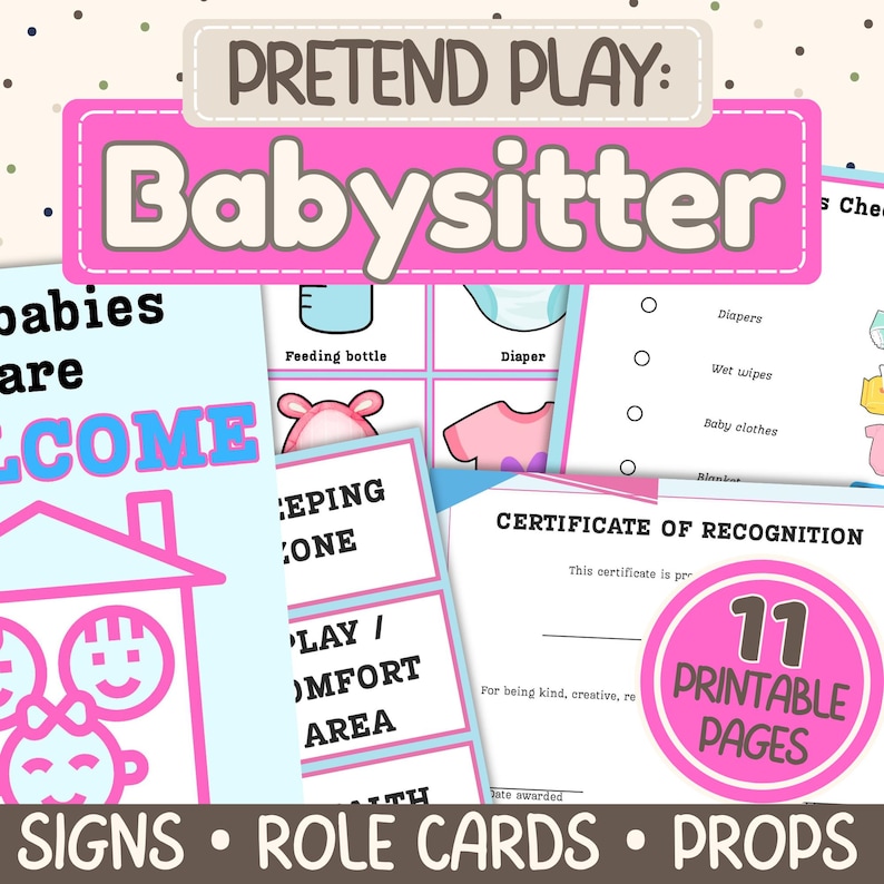 Babysitter Pretend Play for Kids | Babysitting Activity Set | Dramatic ...