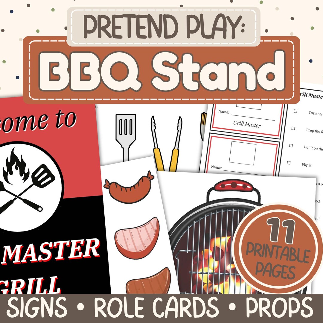 BBQ Stand Pretend Play | Kids Grill Restaurant Role Play Activity ...