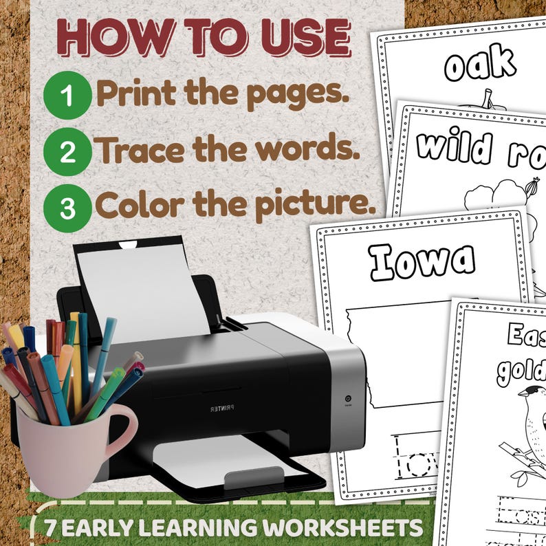 Iowa Preschool Worksheets | State Symbols Prek Kindergarten Social ...