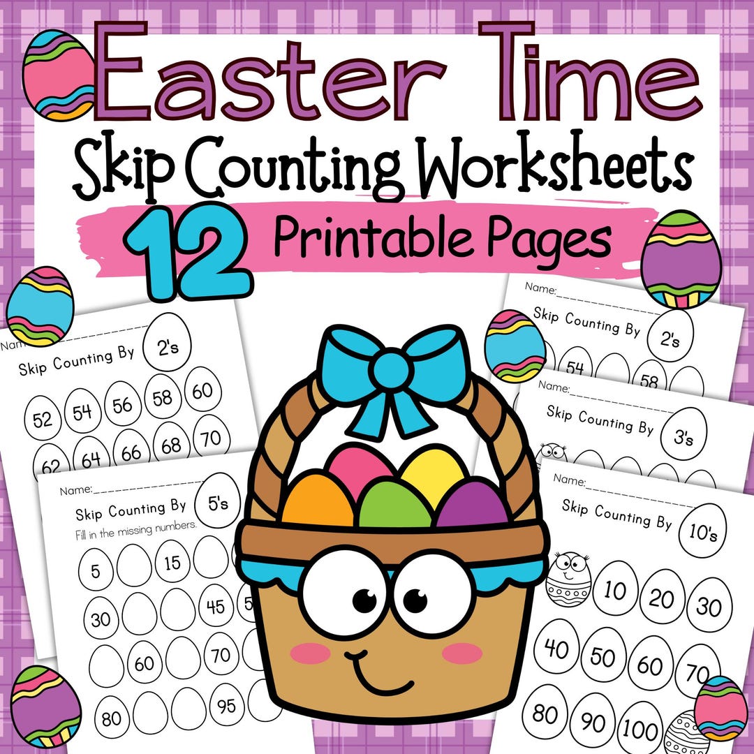 Easter Skip Counting Worksheets | Math Practice for Preschool (PDF ...