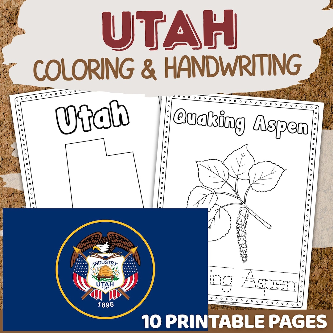 Utah Preschool Worksheets | State Symbols Prek Kindergarten Social ...