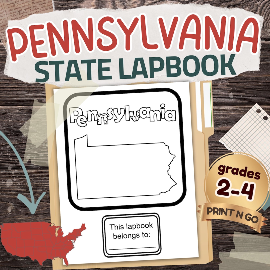 Pennsylvania State Lapbook: Printable Geography and History Notebook ...