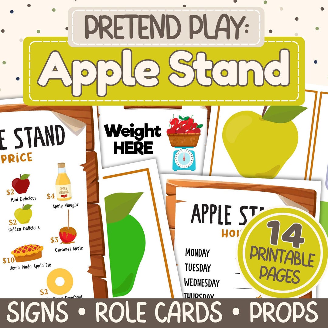 Apple Stand Pretend Play | Kids Farm Stand Role Play Activity ...