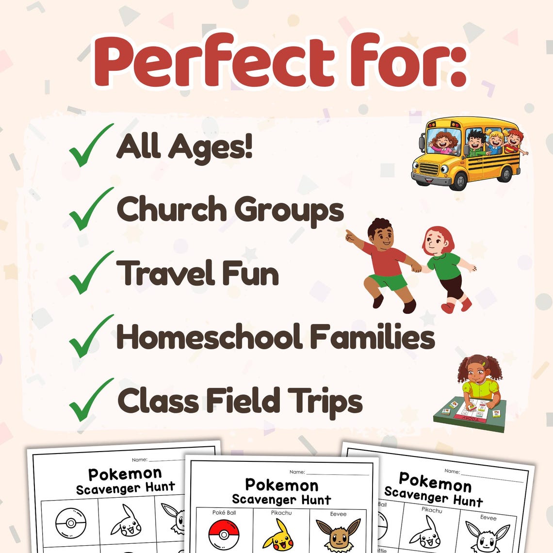 Pokemon Easy Scavenger Hunt Printable | Kids Activity | No Prep ...