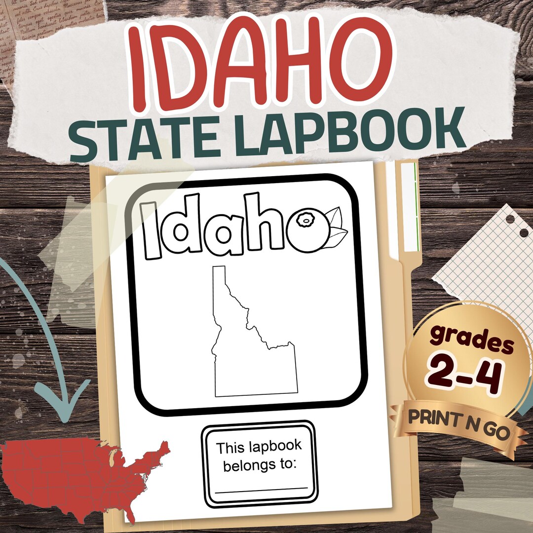 Idaho State Lapbook: Printable Geography and History Notebook Pages ...