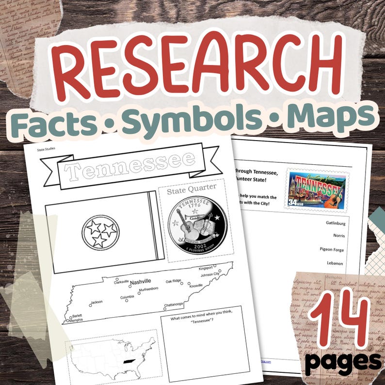 Tennessee State Worksheet Pack: Printable Geography and History Unit ...