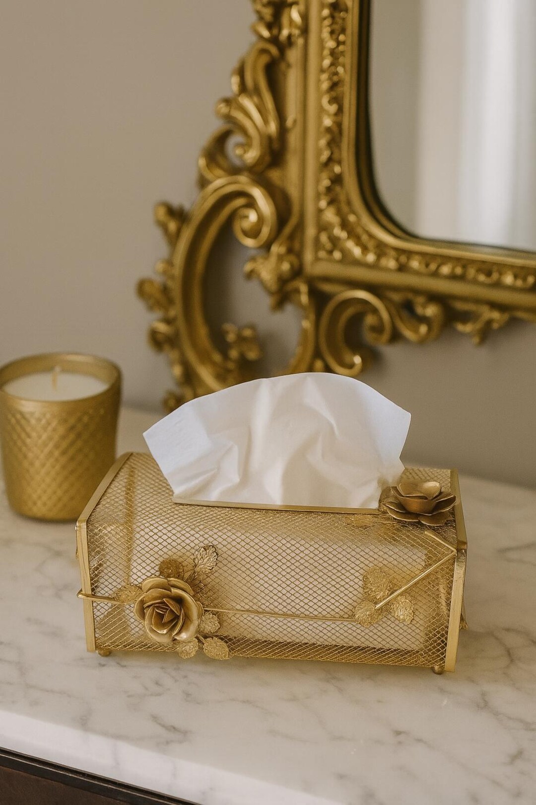 Luxurious Brass Tissue Box Cover - Hollywood Regency Style - Etsy