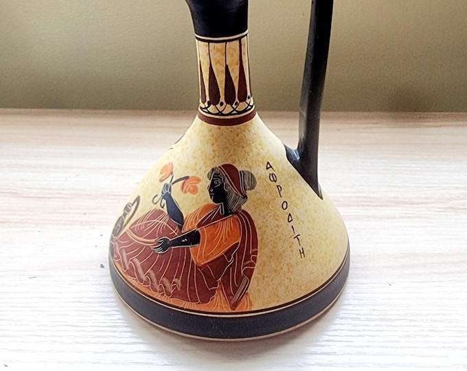 Vintage Handmade Greek Terracotta Oil/wine Pitcher/ Vase Greek Art Deco ...