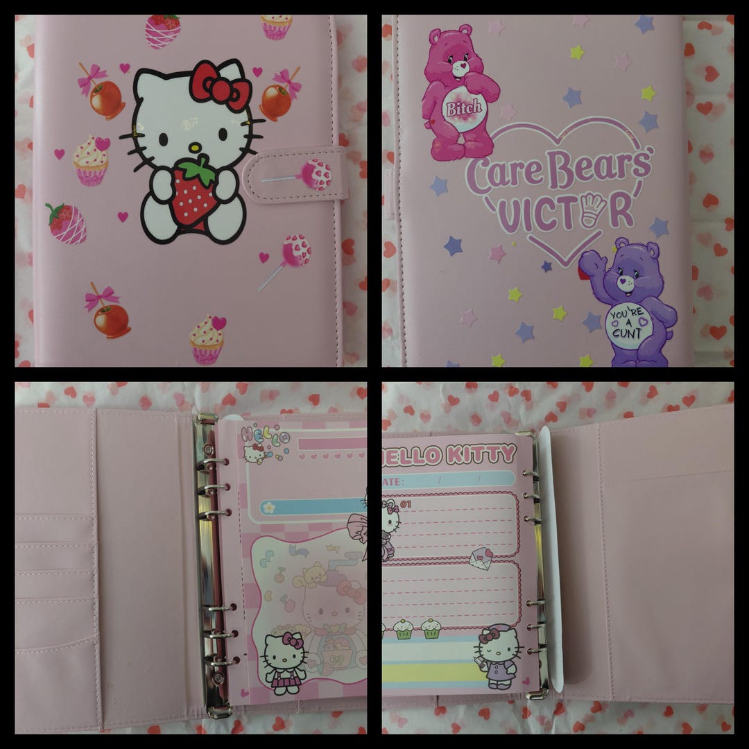 Hello Kitty Gothic Lolita Binder Folder | Kawaii Cute & Naughty Swear ...