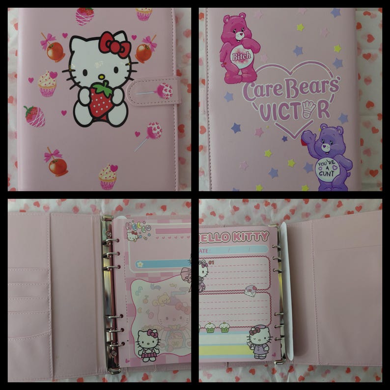 Hello Kitty Gothic Lolita Binder Folder | Kawaii Cute & Naughty Swear ...