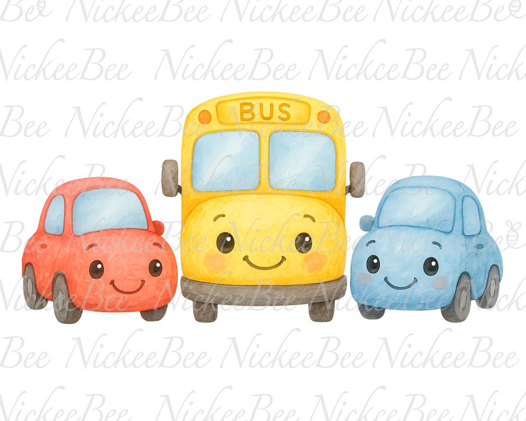 Happy Wheels Trio – Digital Car Nursery Wall Art 8x10 | Red Car, Yellow ...