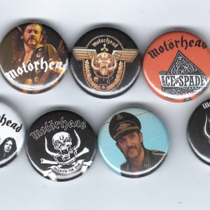 MOTORHEAD Pinback Buttons: Punk Rock Heavy Metal Badges - Set of 7 - Etsy