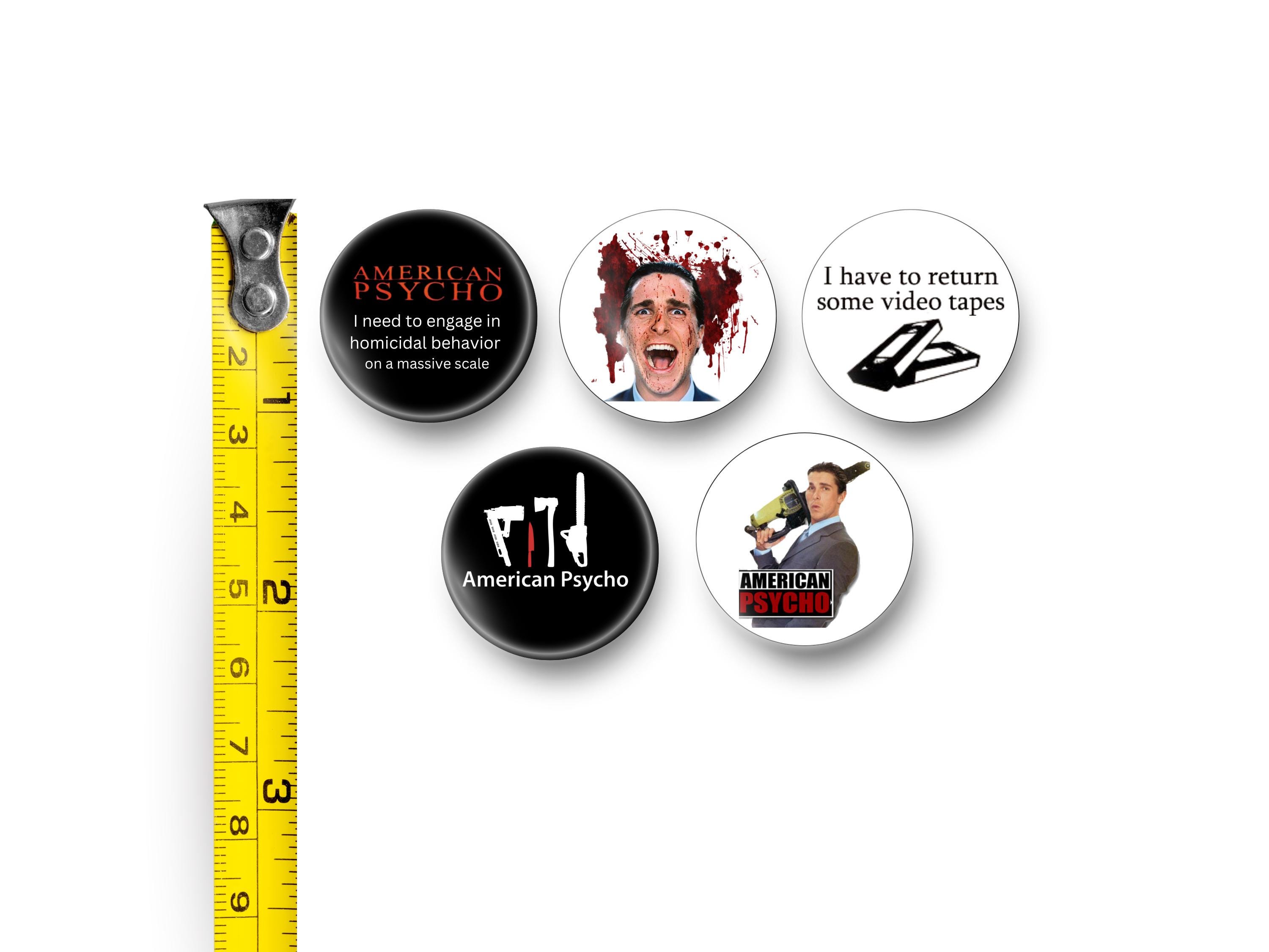 AMERICAN PSYCHO Pins Buttons Badges Christian Bale Cult Film 1" Pinback ...