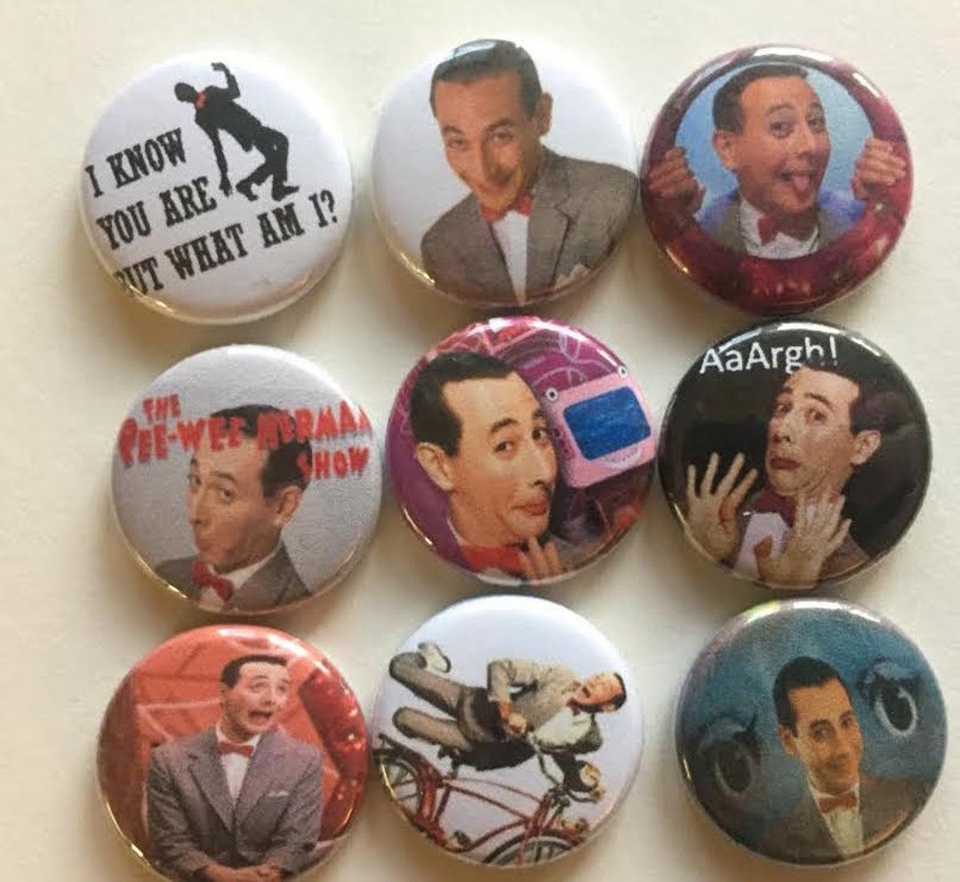 PEE WEE HERMAN Set of 9 1" Pins Buttons Badges 1980S Paul Ruebens - Etsy